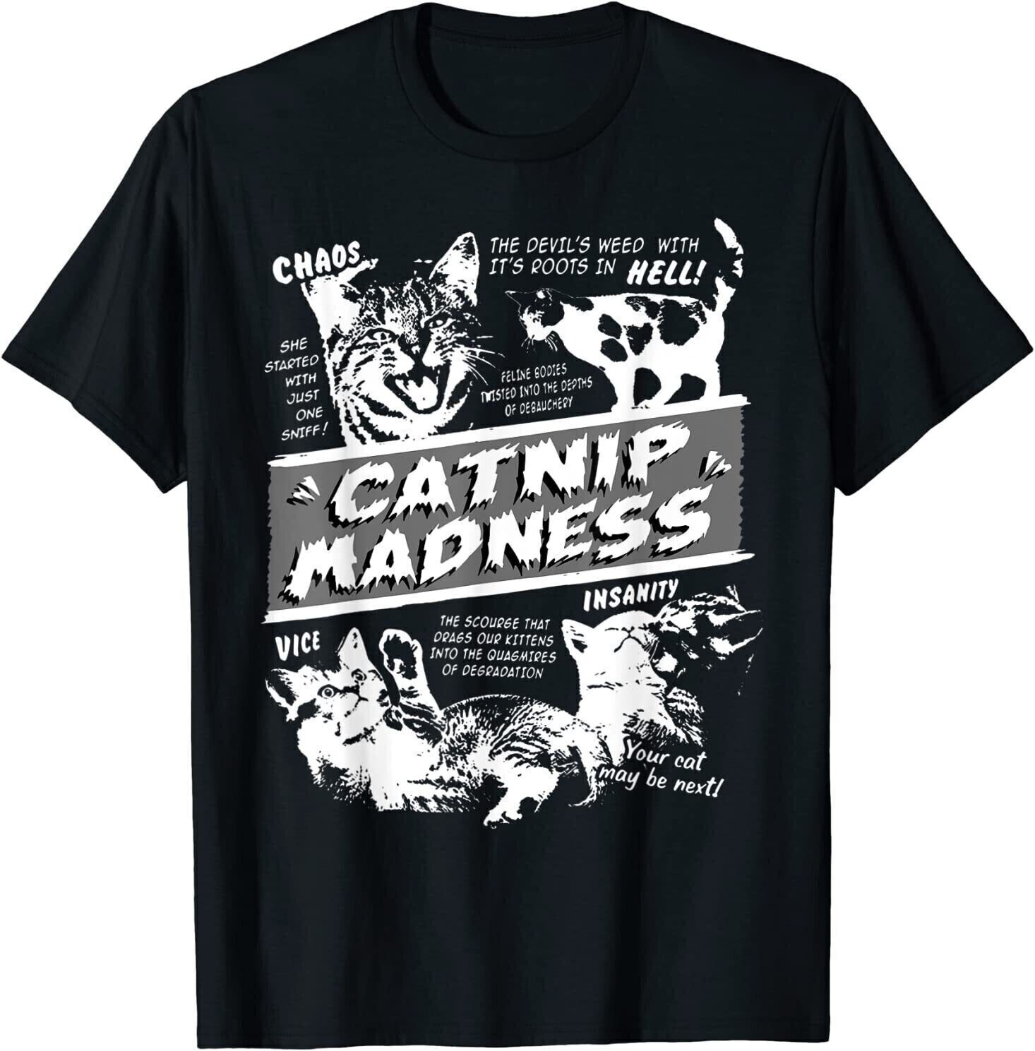 Catnip Madness Cute Kitten Funny Cat Pet Humor T-Shirt S-3XL - Walmart.com
