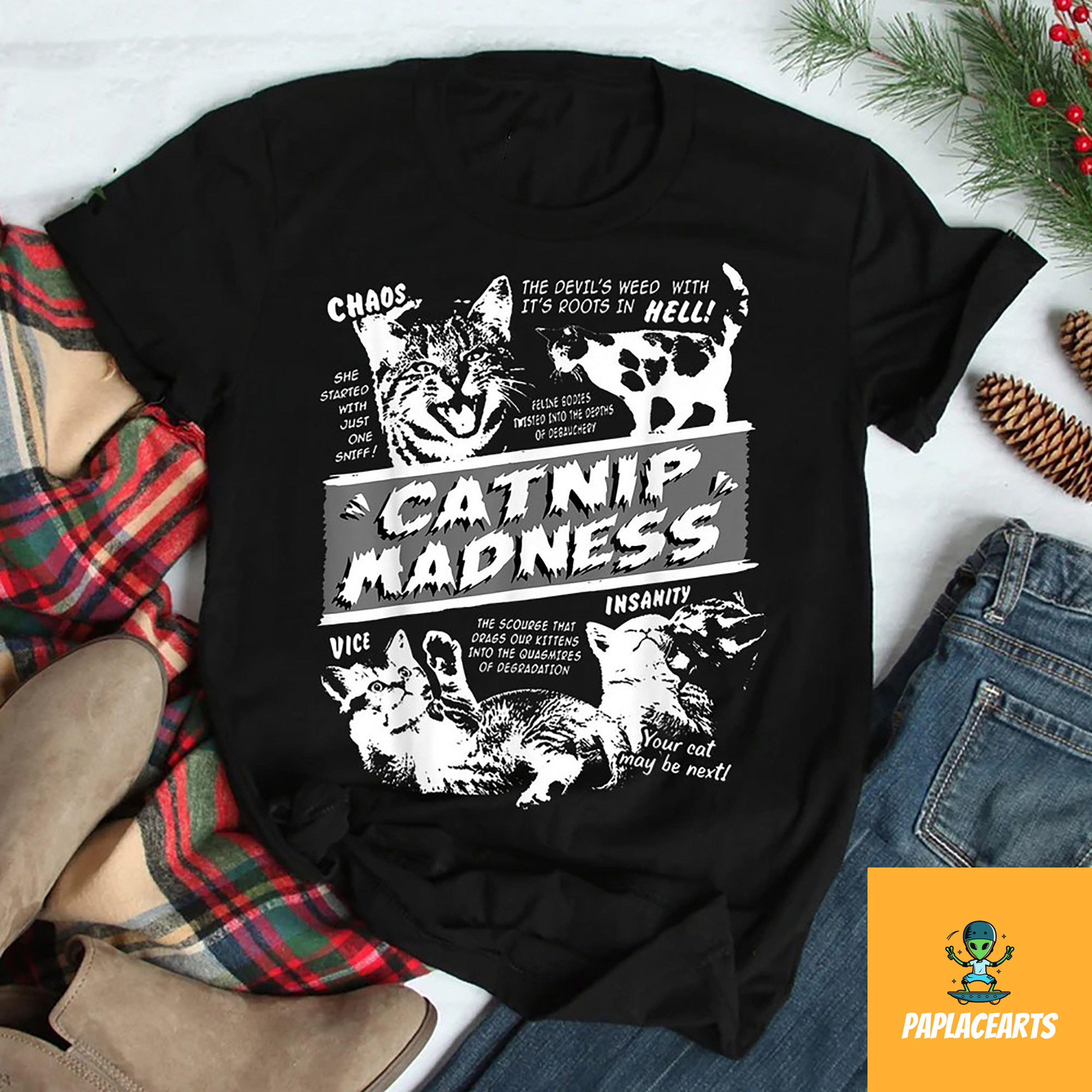 Catnip Madness T-Shirt, Cute Cat Shirt, Funny Cat Vintage Shirt, Cat ...