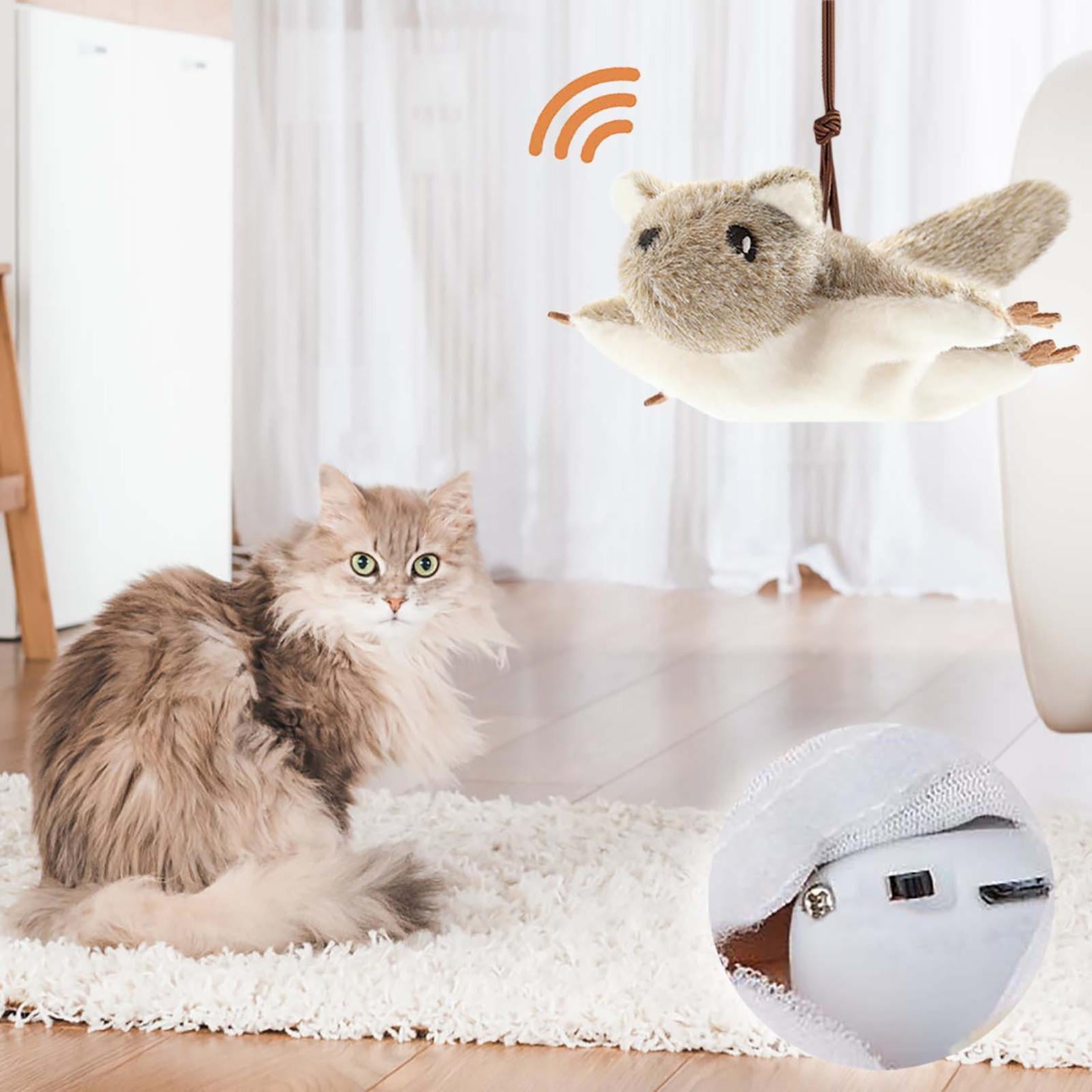 Catnip Mouse Flapping Bird Cat Toy Rechargeable Cat Interactive Toys Door Hanging Flying ...