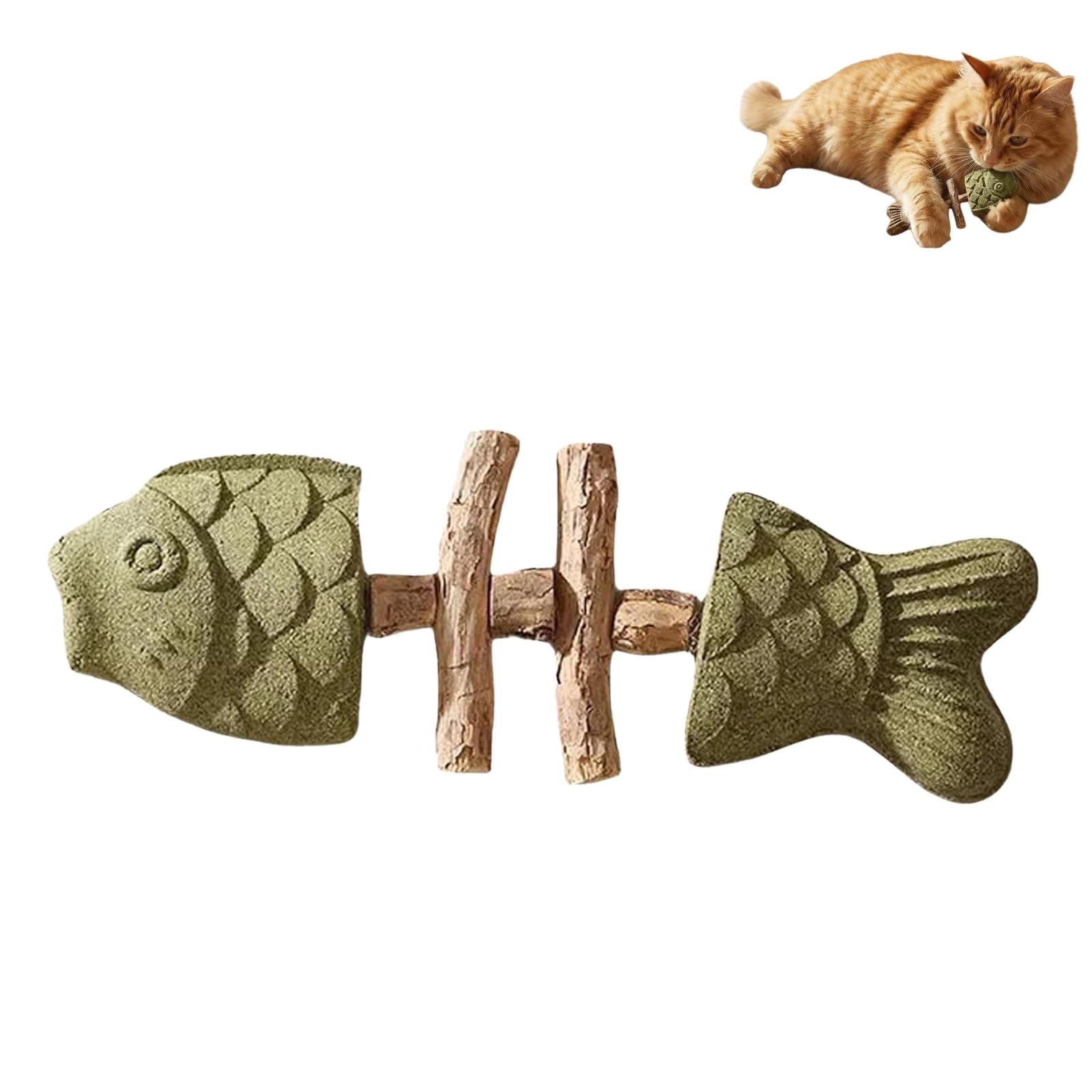 Catnip Silvervine Chew,Creative Fishbone Cat Dental Sticks for Teeth ...