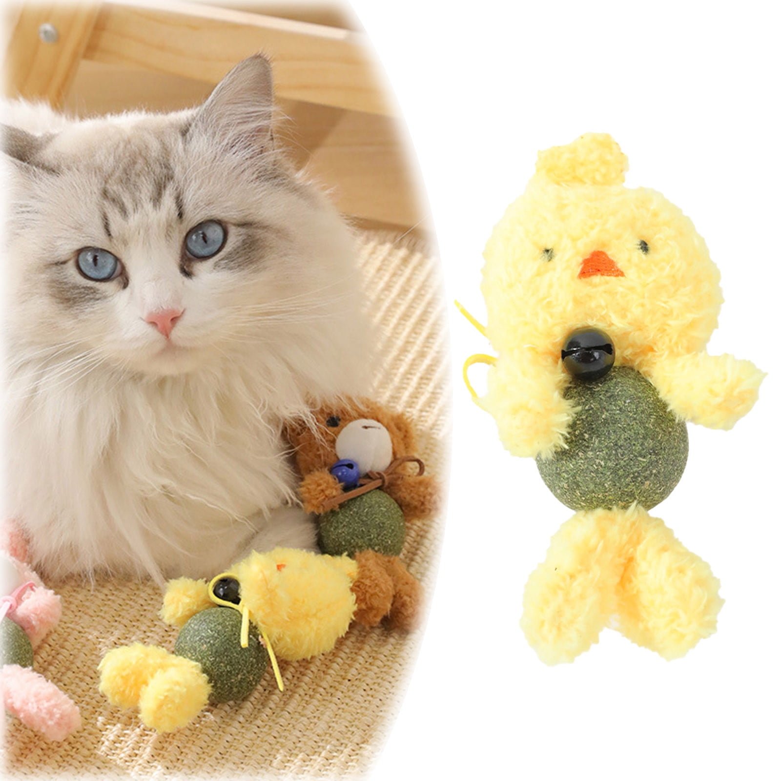 Catnip Toys, Cat Toys, Plush Yellow Duck Chew Bite Toy, Indoor Kitten ...