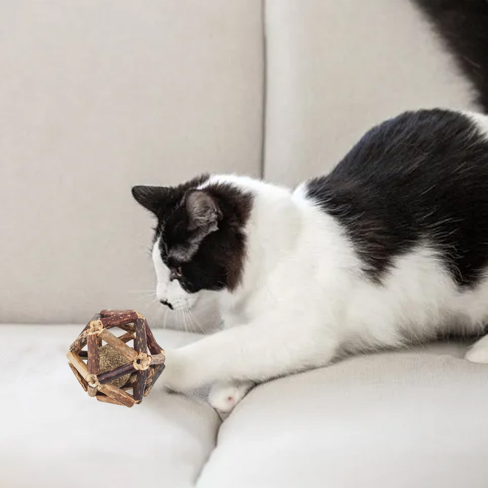 Catnip Toys Natural Silvervine Stick Catnip Ball&Bell Ball Cats Toys ...