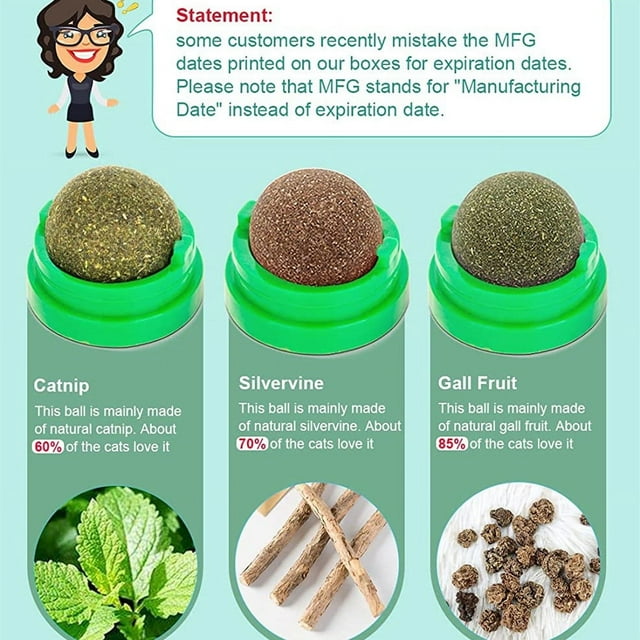 Catnip Toys Set Rotating Sticky Cat Toys Self Hi Bug Gall Fruit Wood Tian Ling Teasing Cat Stick ...