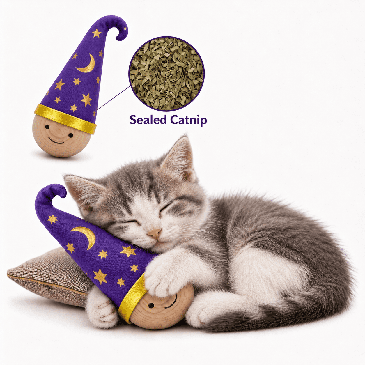 Catnip Wobbler Toy, Gnome-Shaped Interactive Cat Toy with Sealed Catnip ...