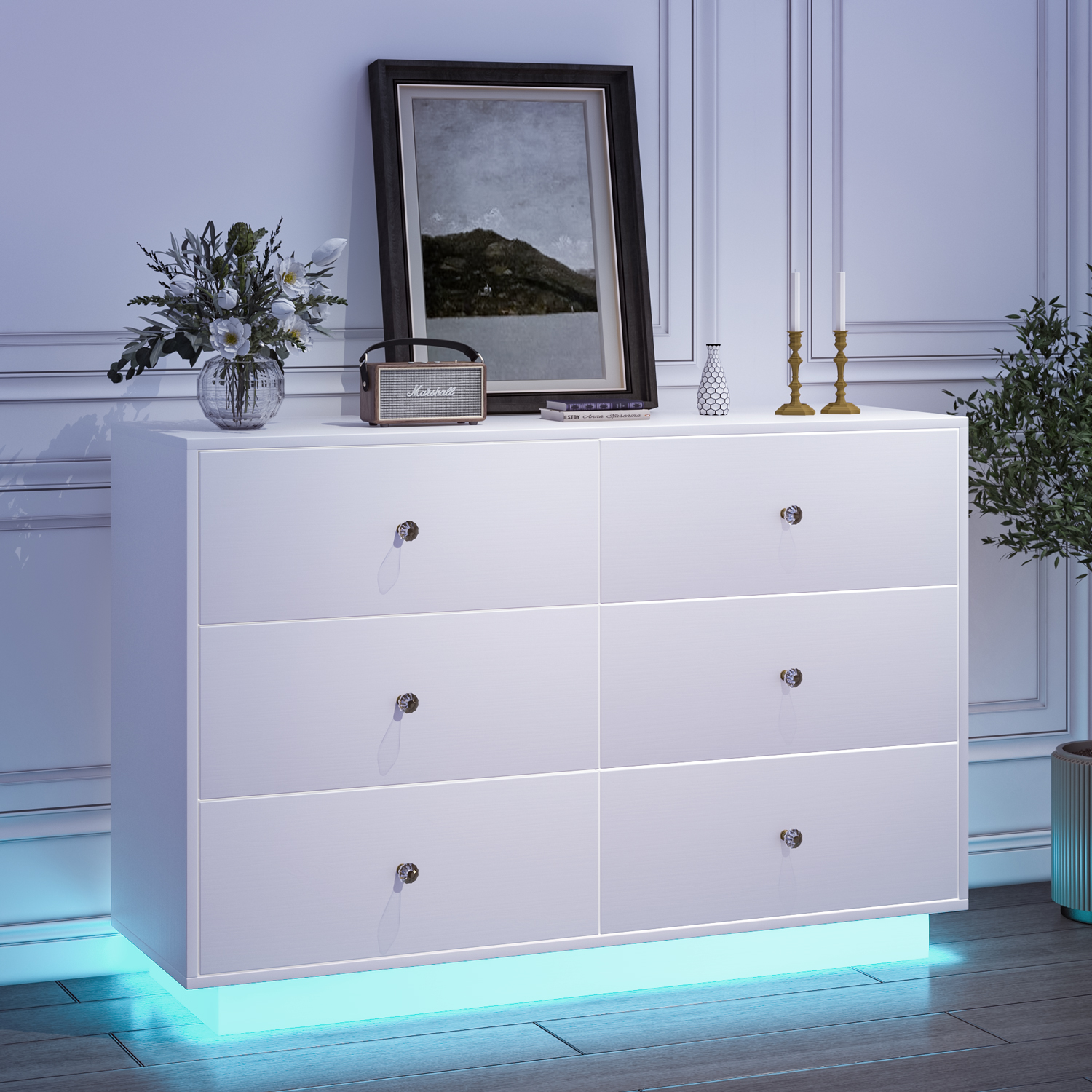TOV Furniture Trident White 6 Drawer Dresser - Walmart.com