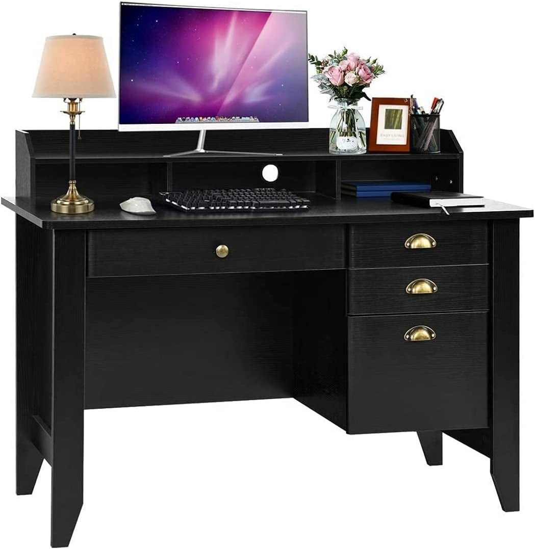 Catrimown Small PC Desk, 47.5 in Vintage Style Home Office Desk with 4 ...