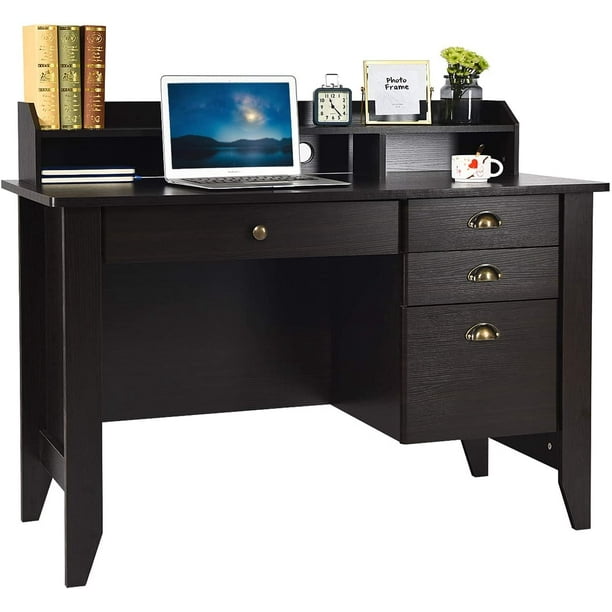 Catrimown Computer Desk, 47.5 in Wood Home Office Desk with Hutch and 4 ...