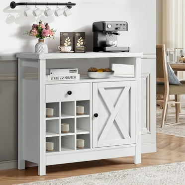 Homfa Kitchen Buffet Sideboard with Drawer, Compact Coffee Bar with ...