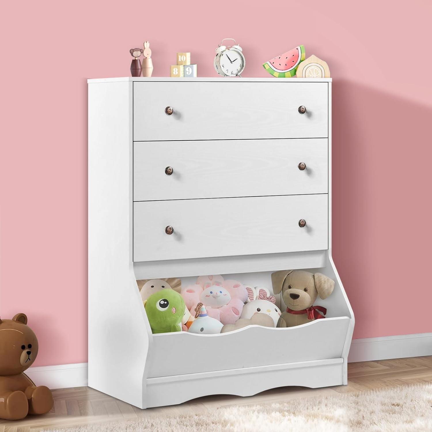 Catrimown Kids Dresser for Bedroom, 3 Drawers Chest, Tall Kids Dresser ...