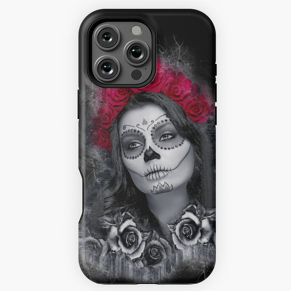 Catrina Calavera Roses Phone Case for iPhone 16 15 14 13 12 11 Pro Max ...