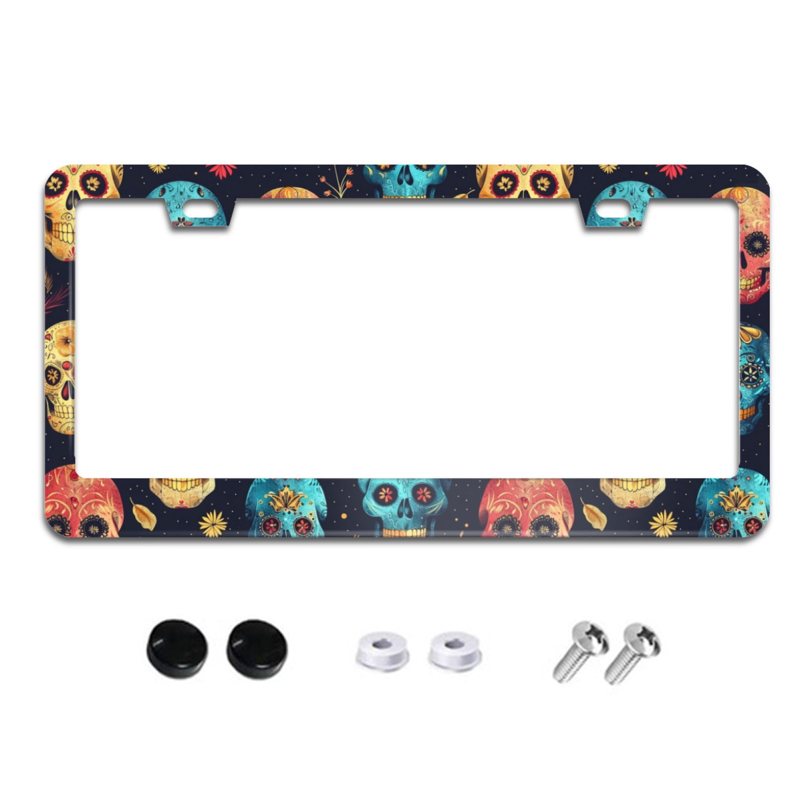 Catroon Skulls License Plate Frames for Women Men Car Plate Holder ...