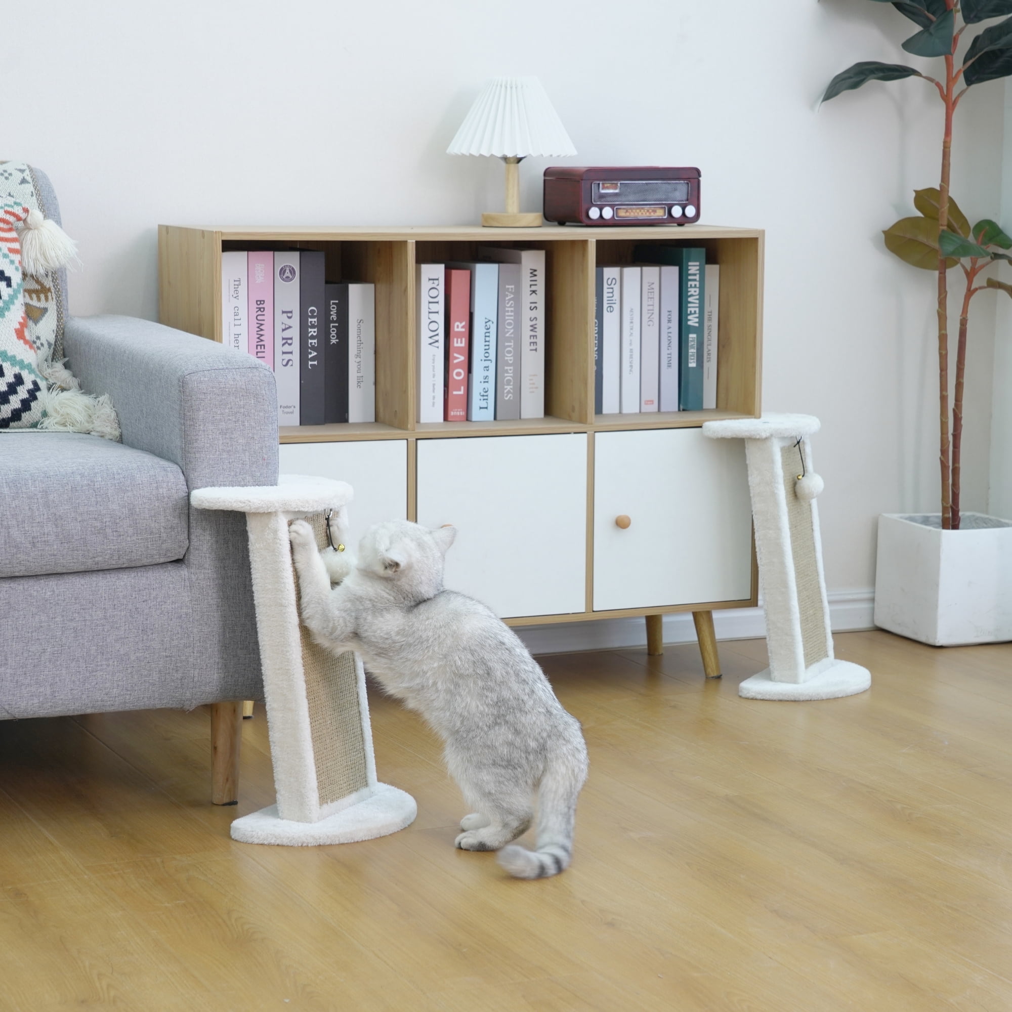 Catry 17" High Sofa Corner Protector with Built-in Sisal Cat Scratching ...