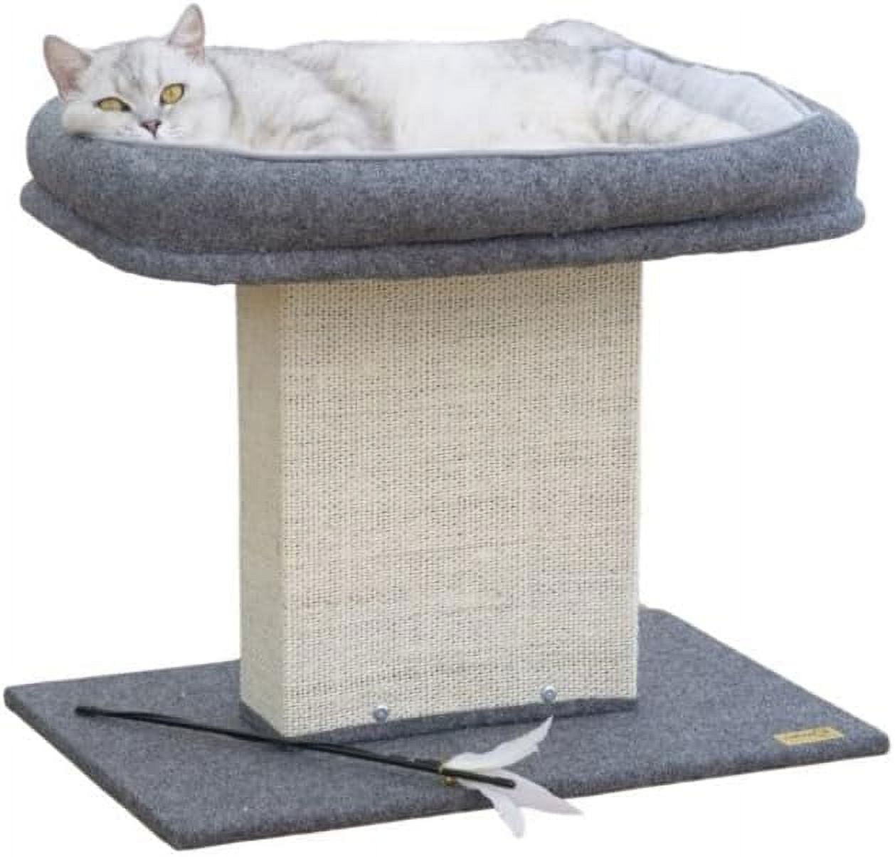 Catry 2-in-1 Mellow Cat Perch with Large Soft Felt Bed, Sisal ...