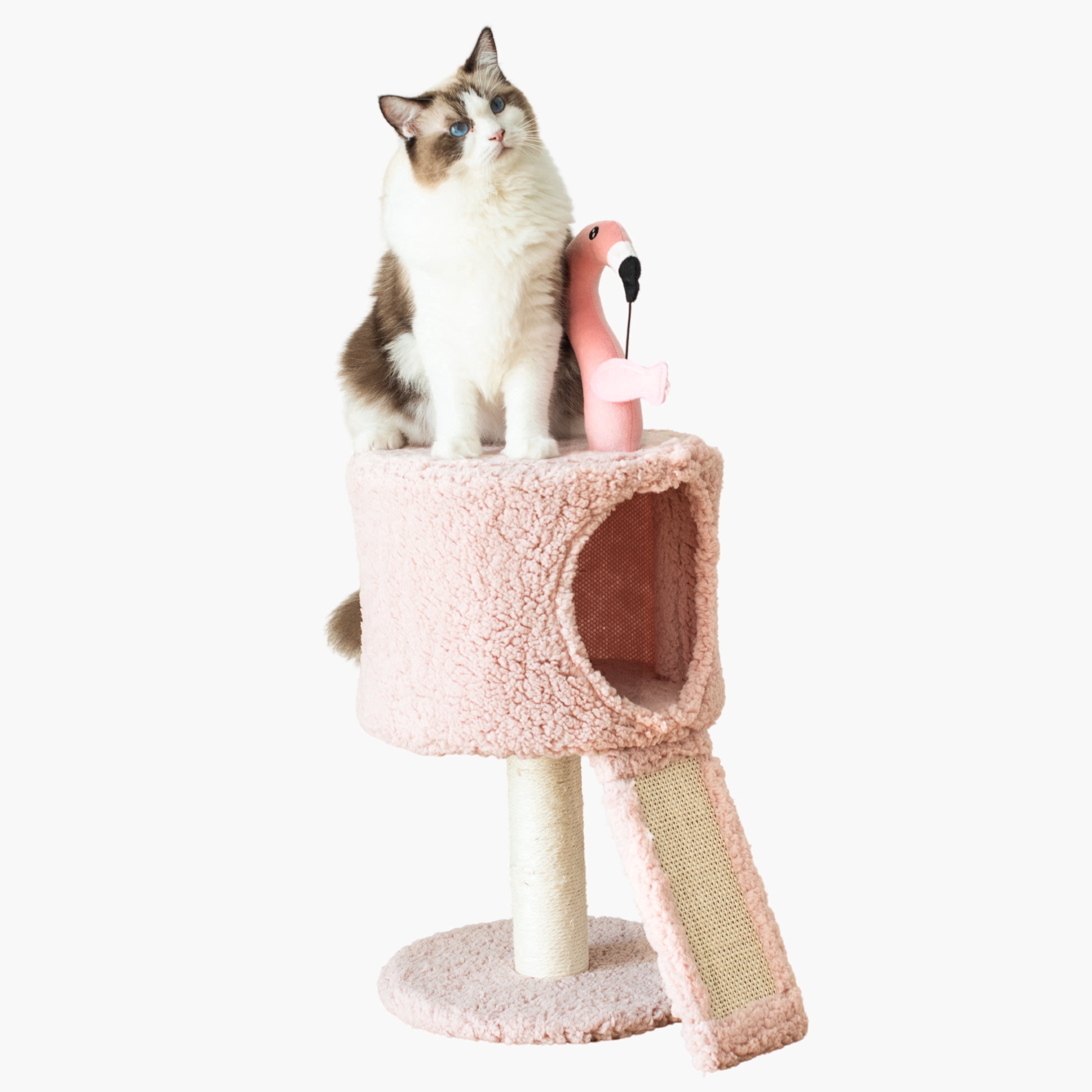 "Catry 31"" Pretty Indoor Pink Flamingo Cat Tree with Medium Kitten ...