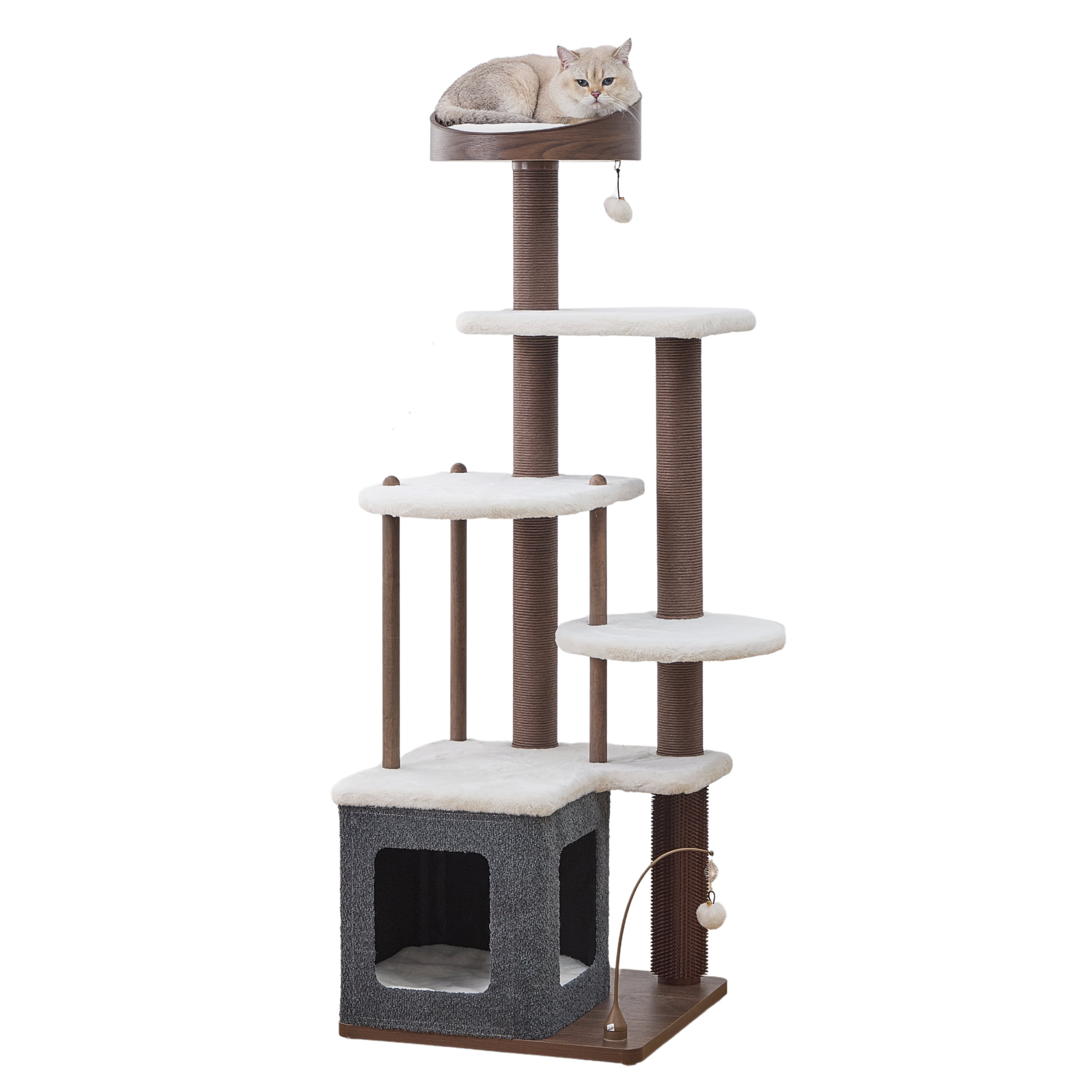 Catry® Trinity 5-Level Cat Tree with Washable Beds, Recycled Paper ...