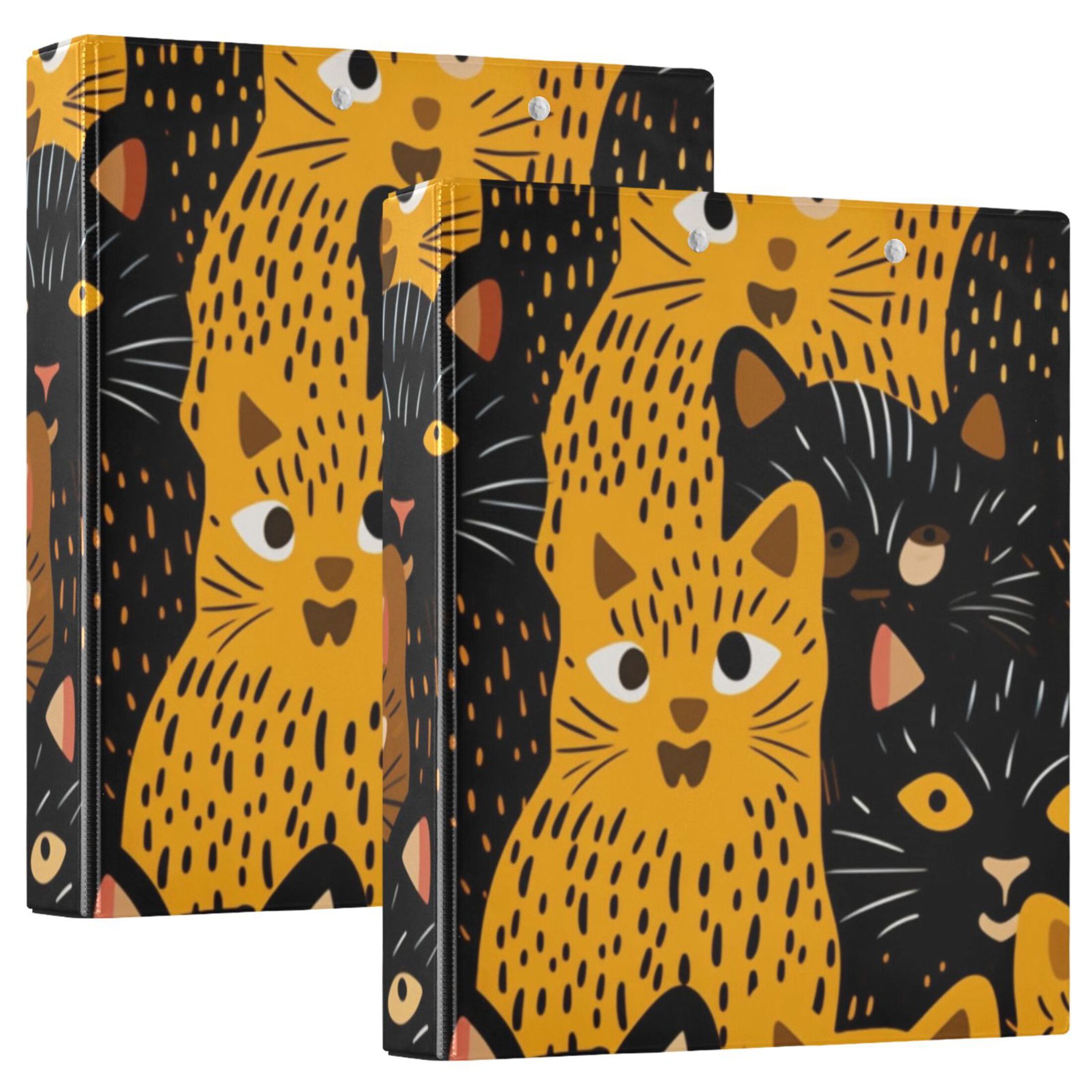 Cats 3 Ring Binders 1.5 inch Hardcover File Folders with Interior ...