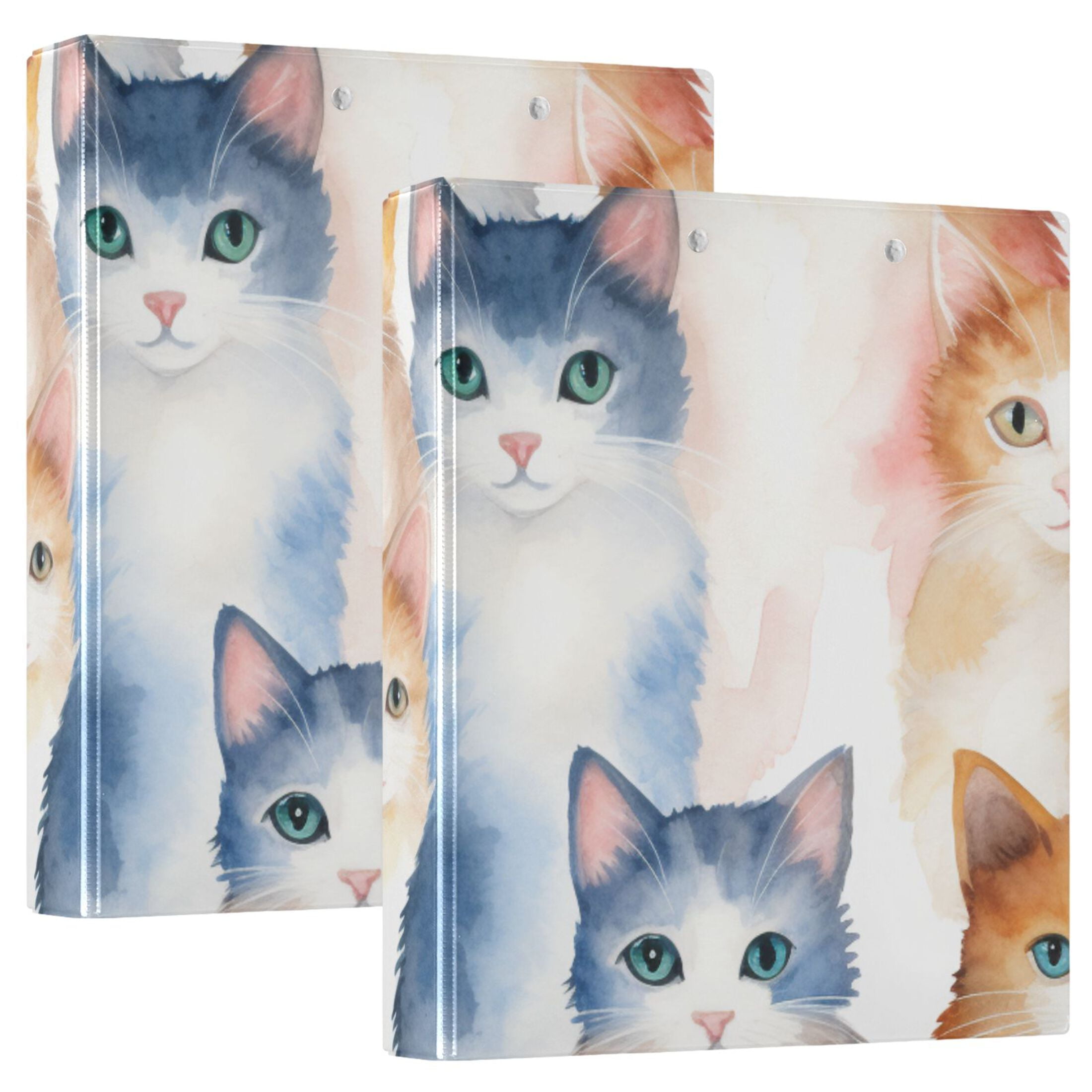 Cats 3 Ring Binders 1.5 inch Hardcover File Folders with Interior ...