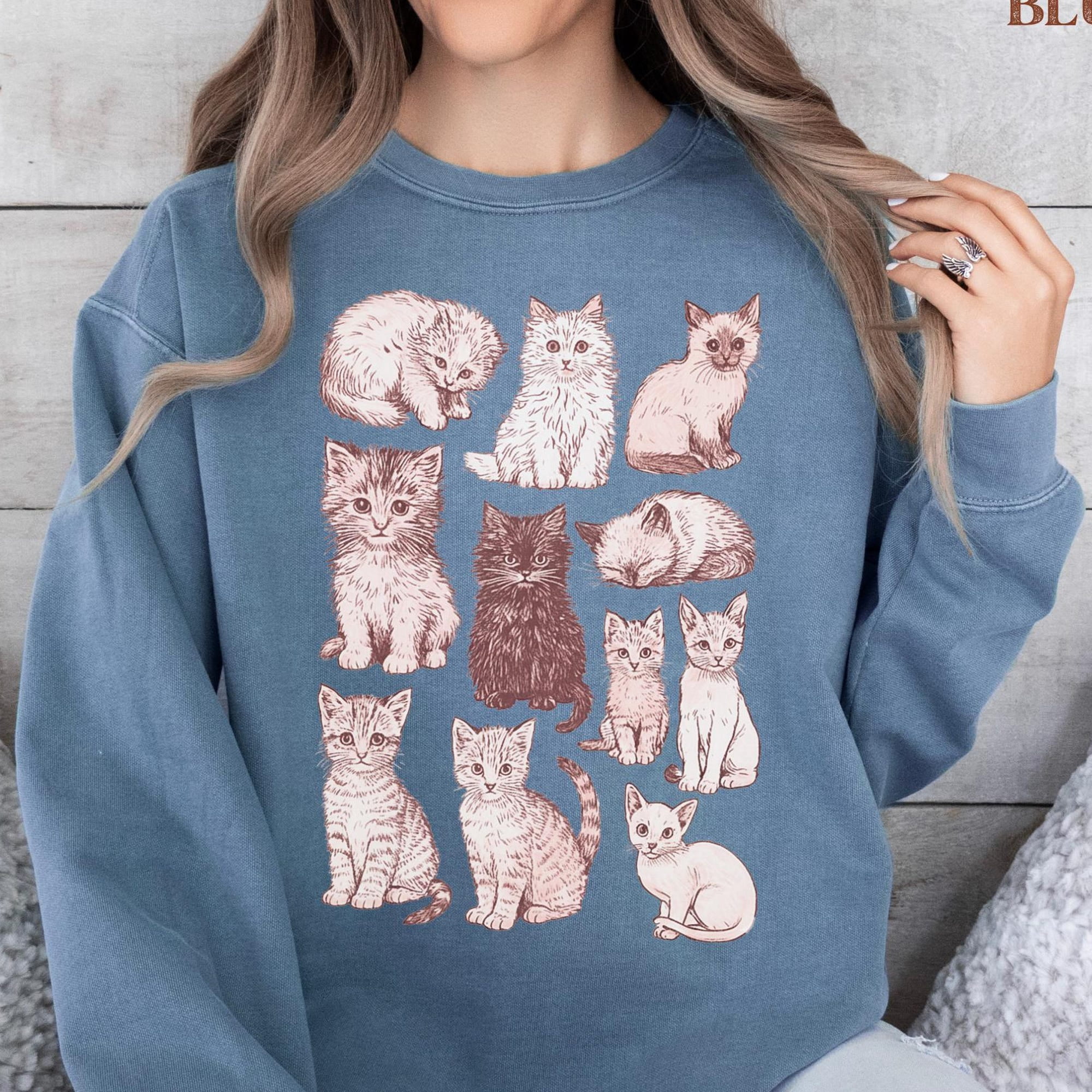 Cats 90s Tattoo TShirt Retro Kitten Graphic - Walmart.com
