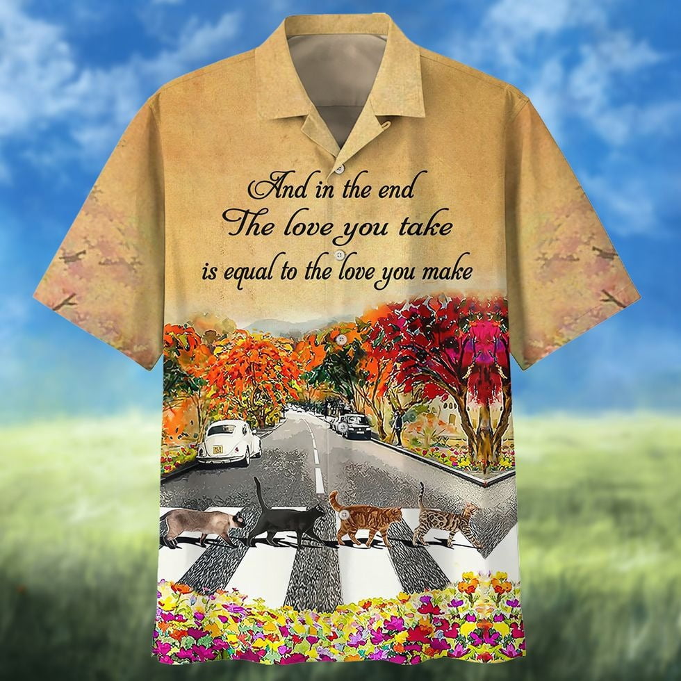 Cats Abbey Roads Hawaiian Shirt, Cat Hawaiian Shirts, Aloha Hawaii ...