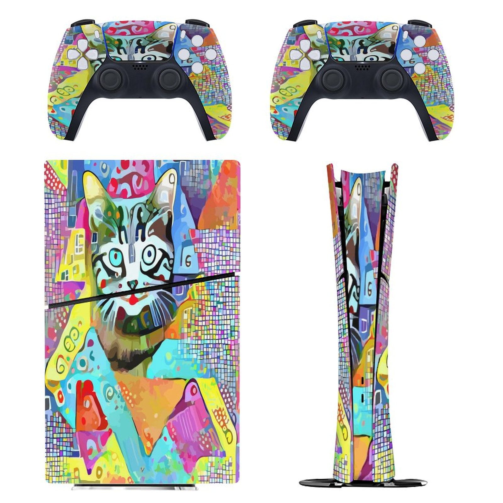 Cats, Abstract, Retro PS5/PS5 Slim Digital Disc Skin Sticker For ...