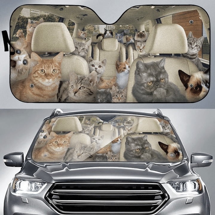 Cats All Family Car Sunshade Cat Car Sun Shade Windshield - Walmart.com