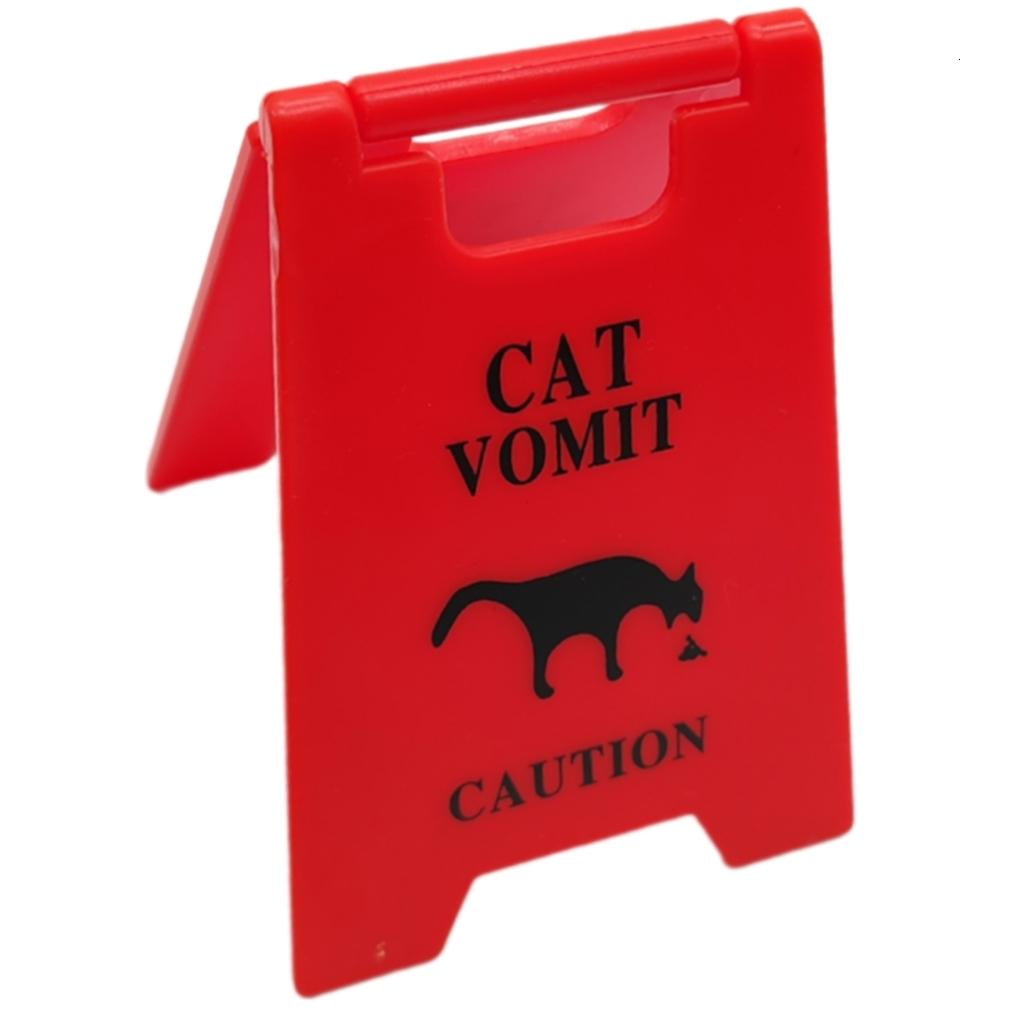 Cats And Dog Vomit Warning Sign Dogs Vomit Sign Funny Gag Gift For Pet ...