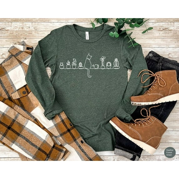 Cats And Plants T-Shirt, Plant Lady , Plants T-Shirt, Gardening T-Shirt ...