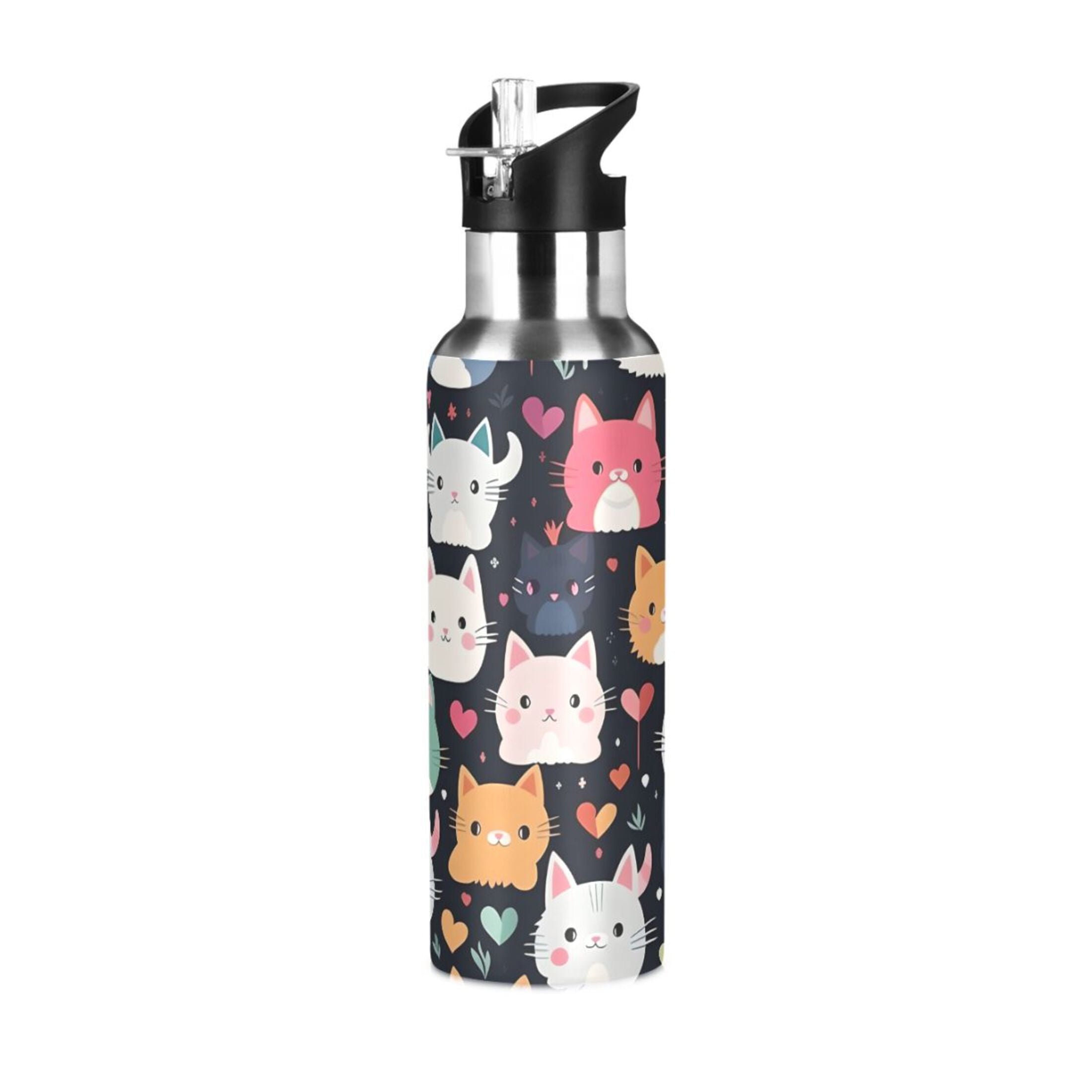 Cats Animals Water Bottles Insulated Thermos Kids Stainless Steel ...