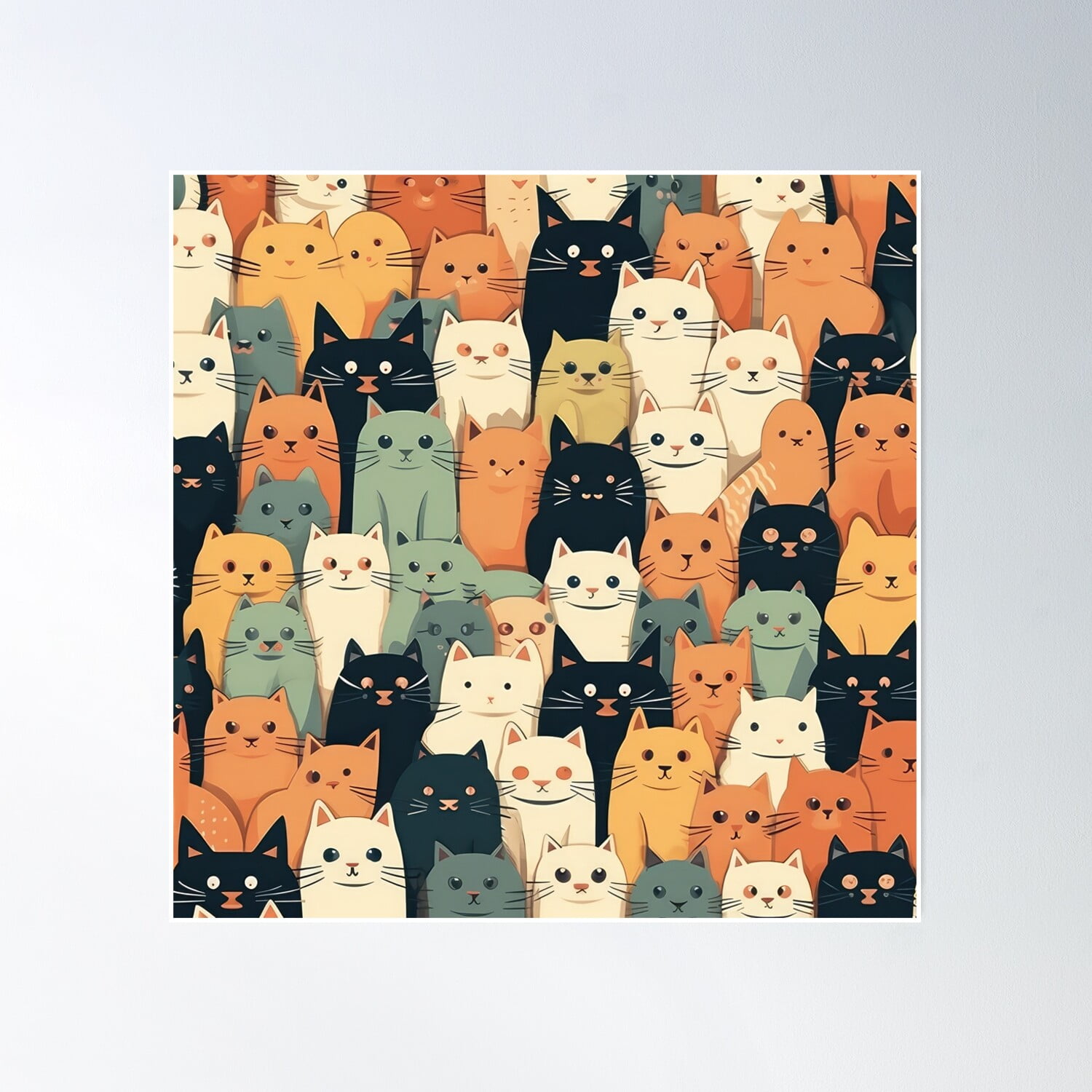 Cats Anonymous Poster Wall Art, Modern Wall Decor, 16x16 UNFRAMED ...