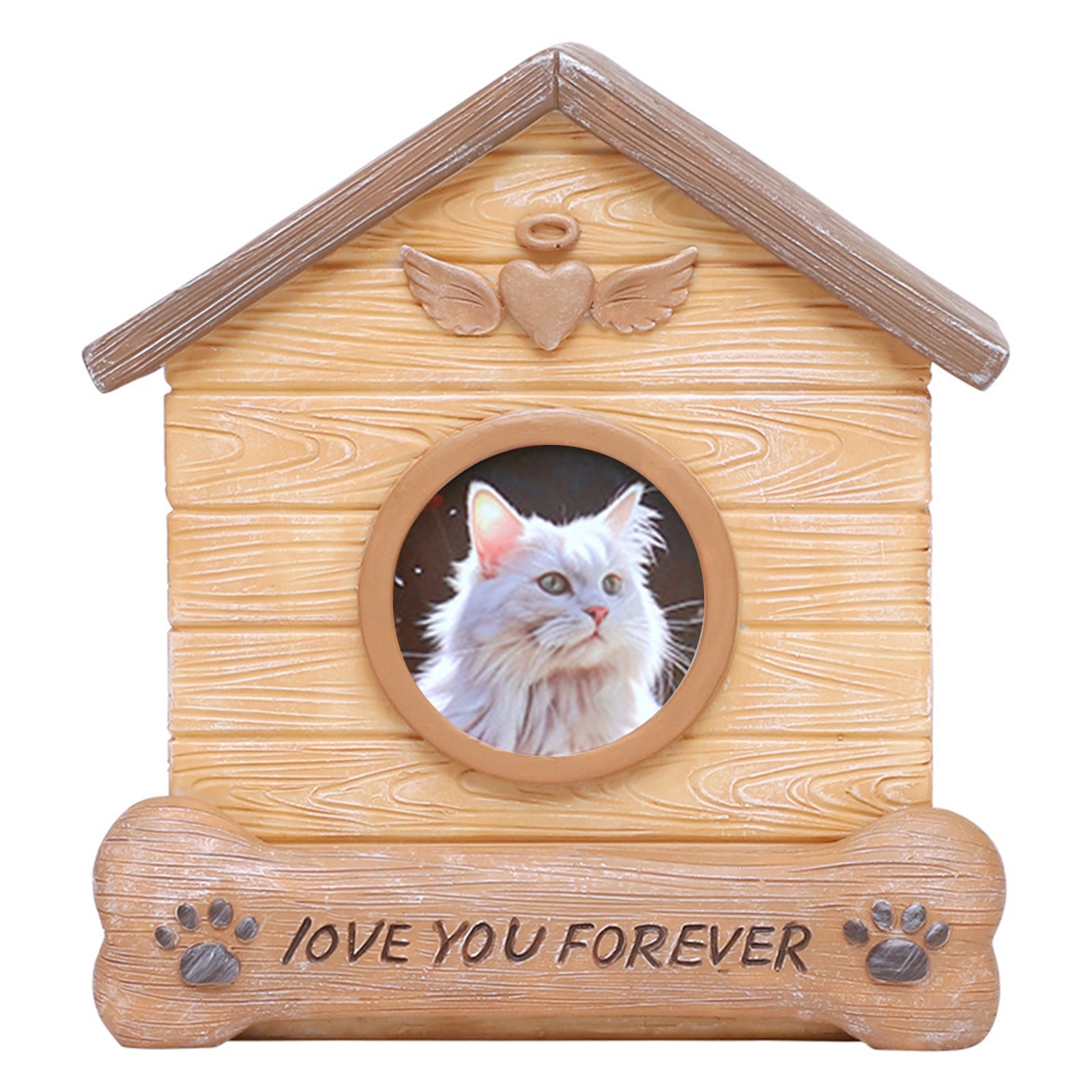 Cats Ashes Box Pet Funeral Cremation Box with Memory Words Resin Cats ...