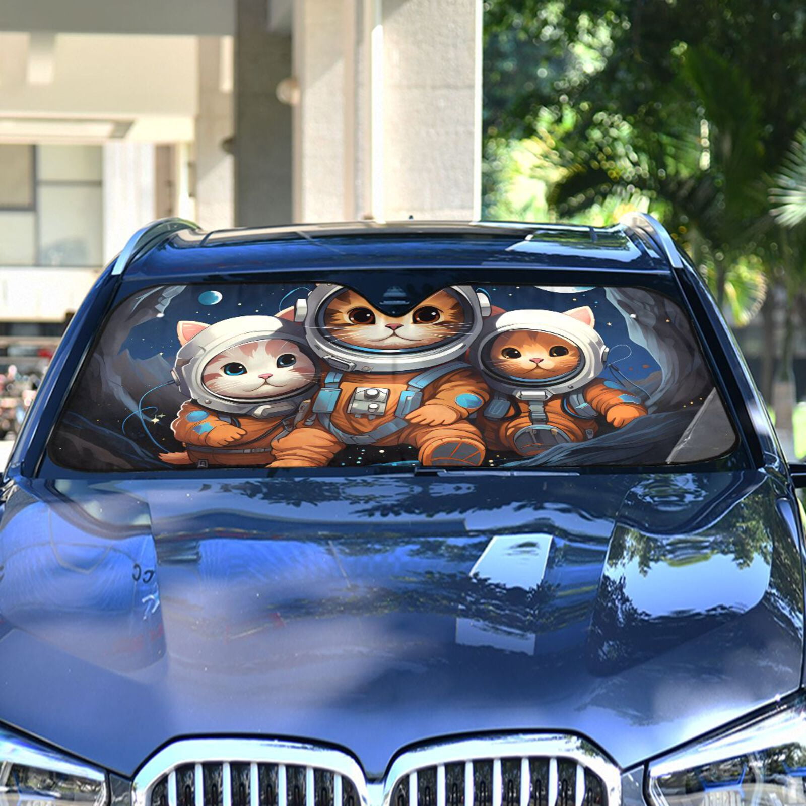 Cats Astronauts Cave Planet Automotive Front Car Windshield Sun Shade ...