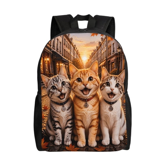 Cats Backpack Full Front Print Travel Laptop Bag for Men and Women ...