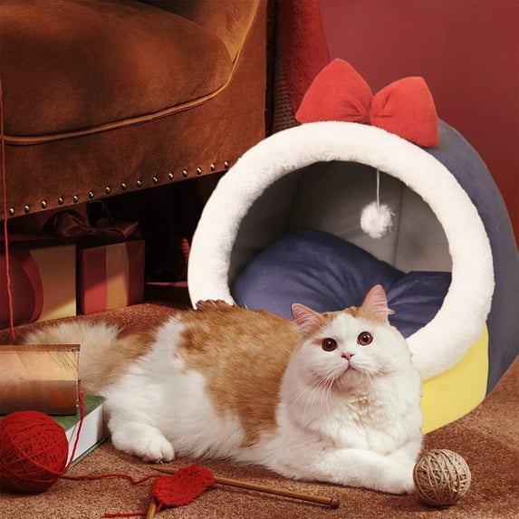 Cats Bed Winter Warm Cats Sleeping Bag Semi Enclosed Sense Of Security ...
