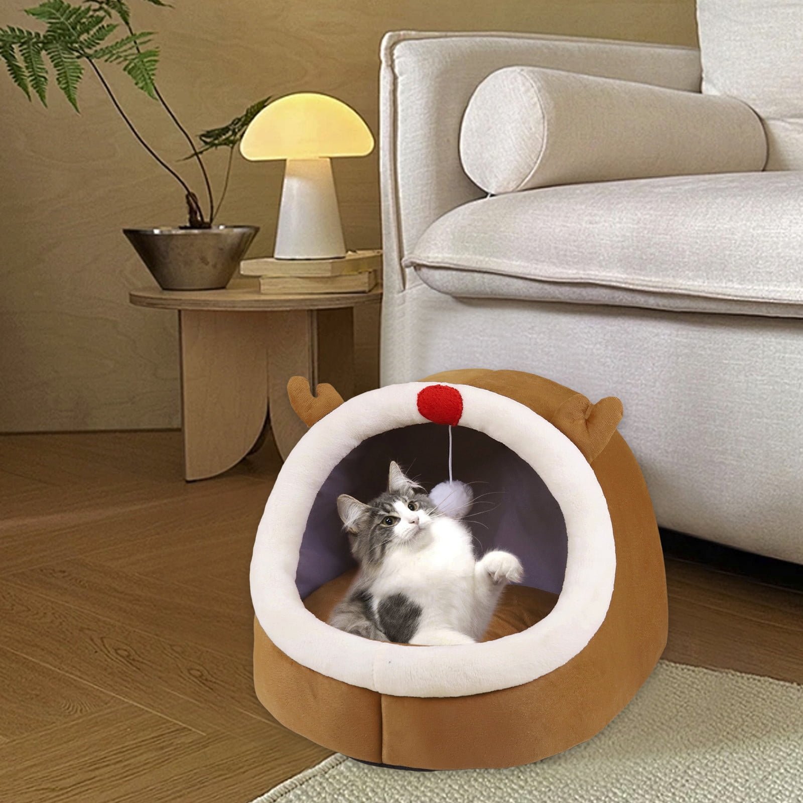 Cats Beds Cats Tent Dogs Beds Semi Enclosed Cats Cave Bed with a ...