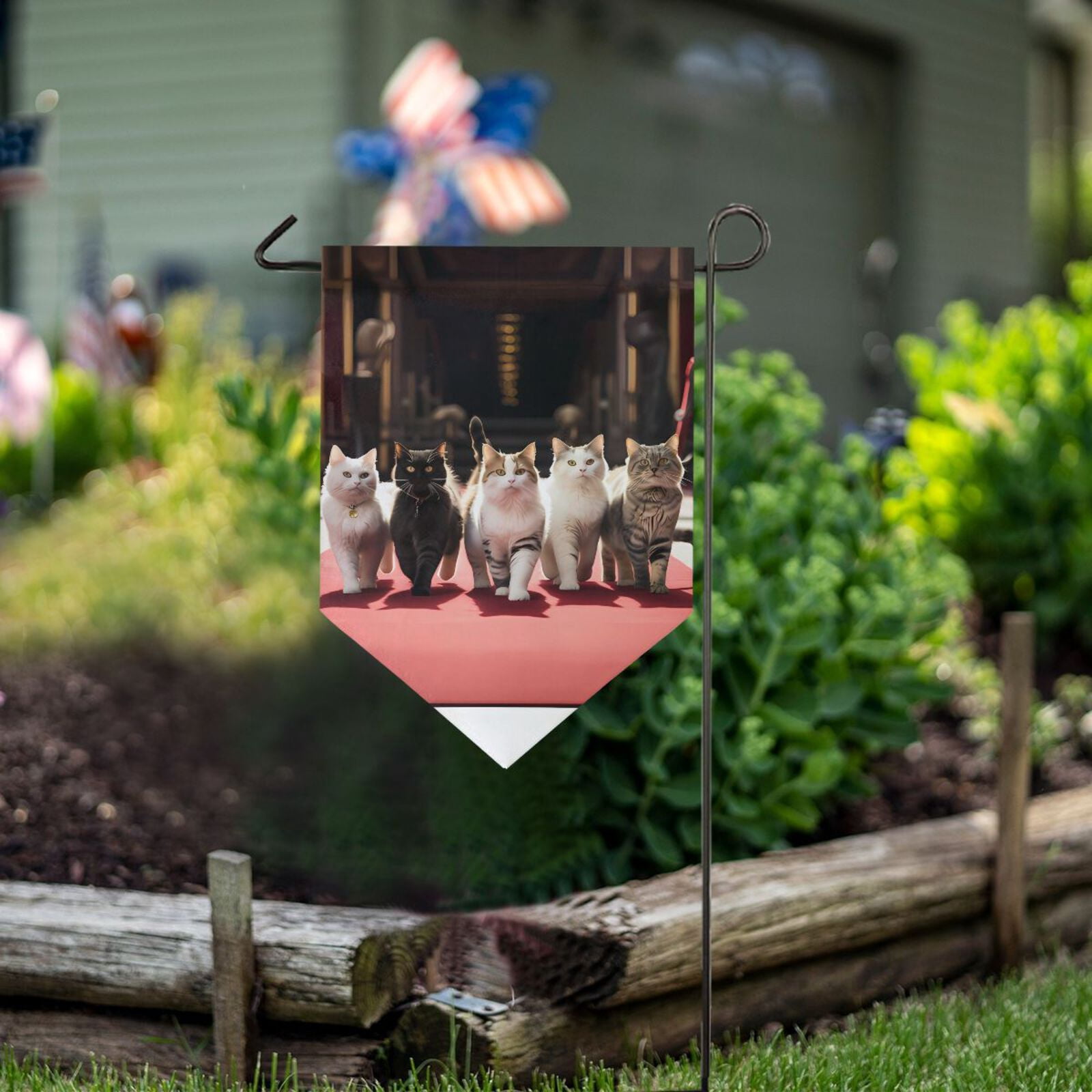 Cats Blanket Garden Flag 18" x 12.5" Double Sided Yard Lawn Outdoor ...