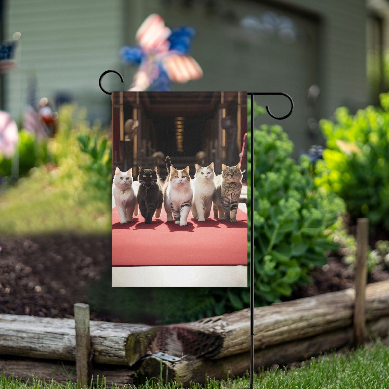 Cats Blanket Garden Flag Double Sided Outdoor Banners for Courtyard ...