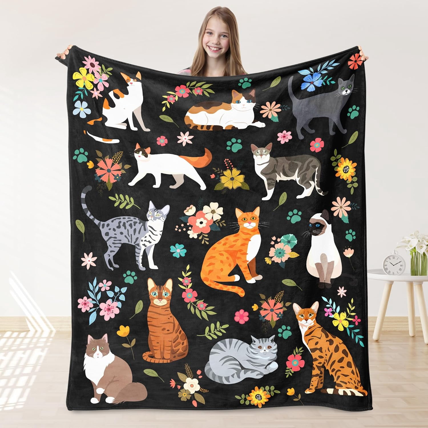Cats Blanket for Girls Teen, Cute Cats Gifts for Girls, Ultra Soft ...