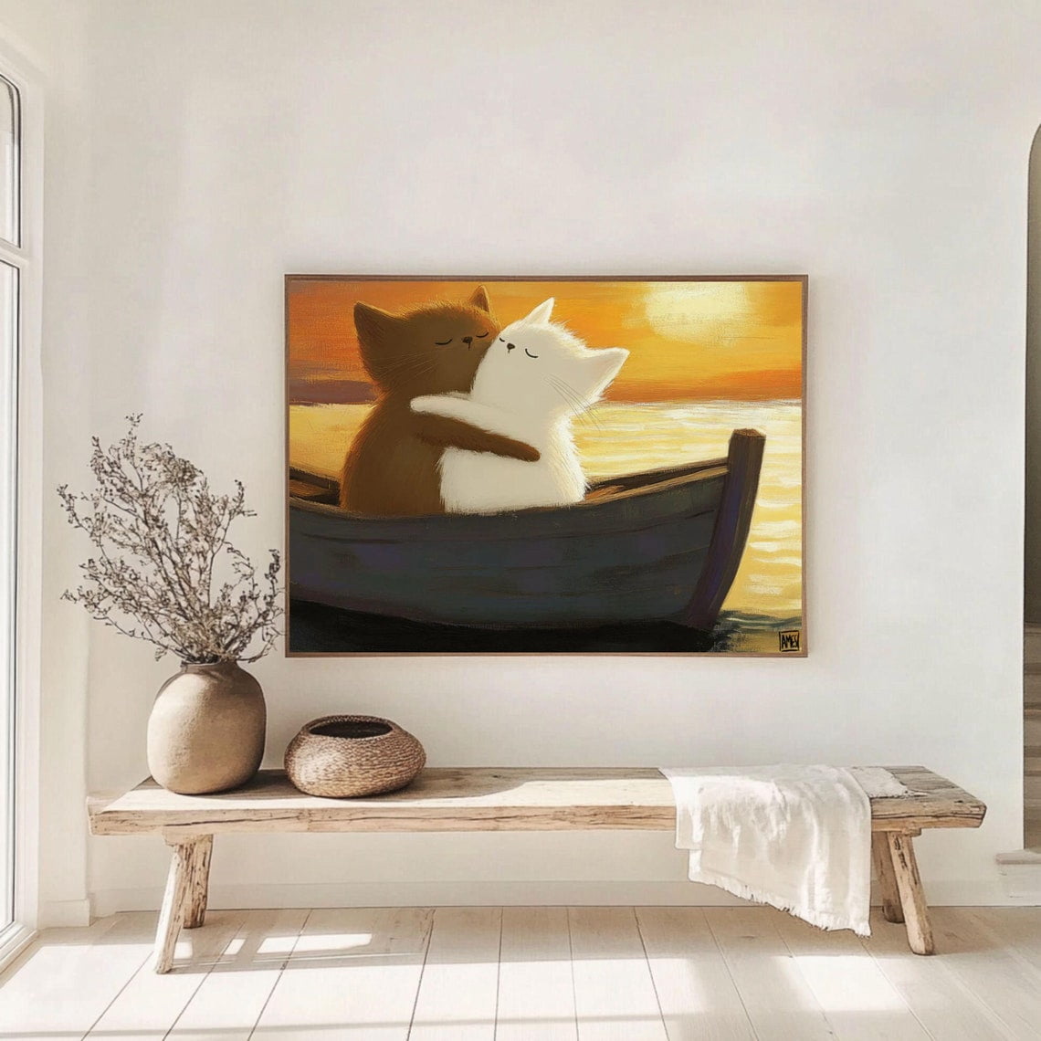 Cats Boat Original Painting Reproduction Cat Lovers Valentine S Day ...