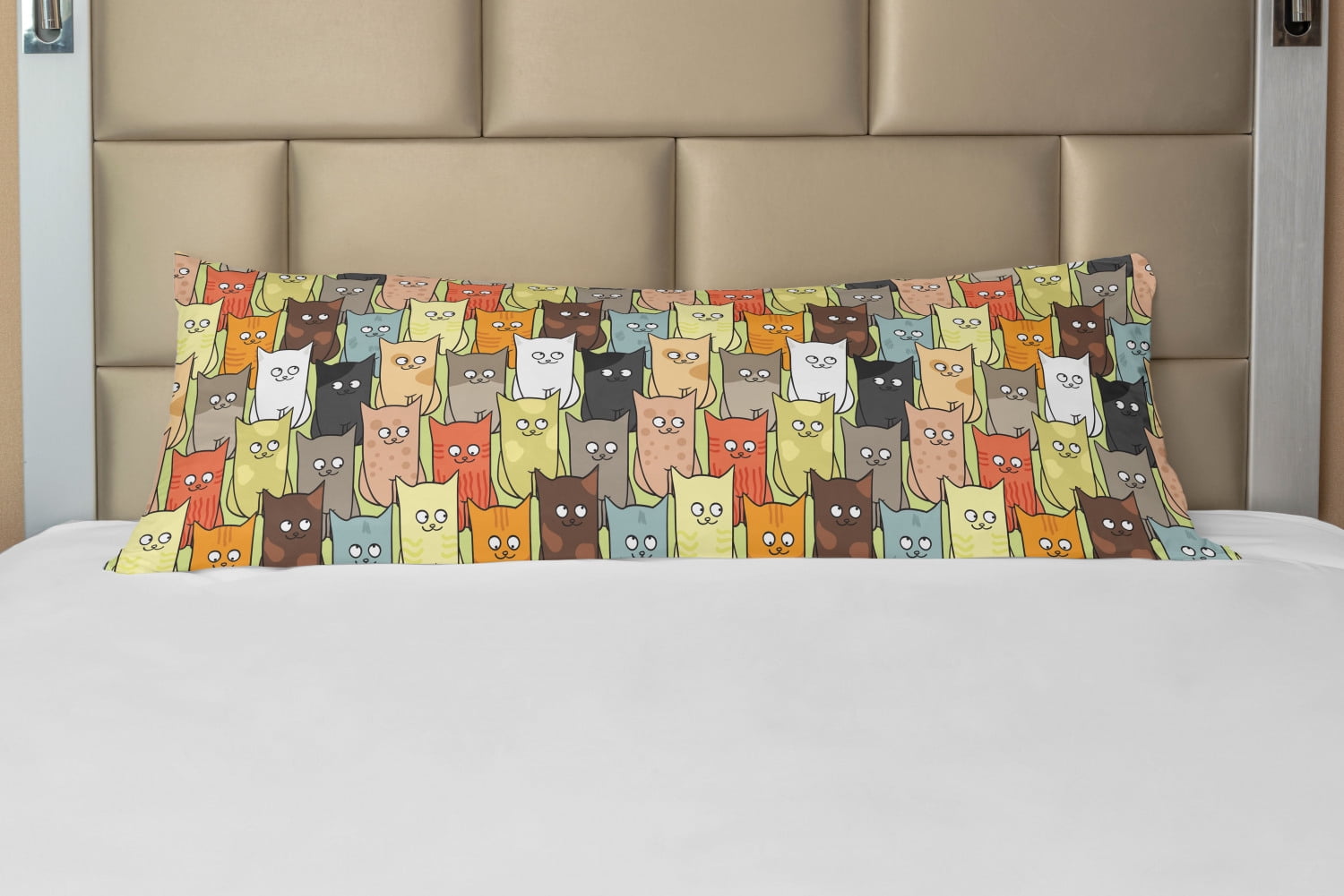Cats Body Pillow Case Cover with Zipper, Funny Colorful Graphic Kittens ...
