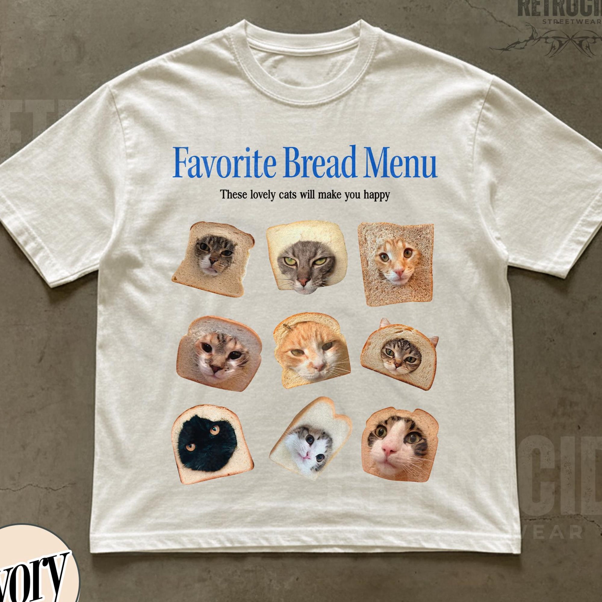 Cats Bread Meme Tshirt Silly Cats Shirt Retro Cats shirts Kitten Lovers ...