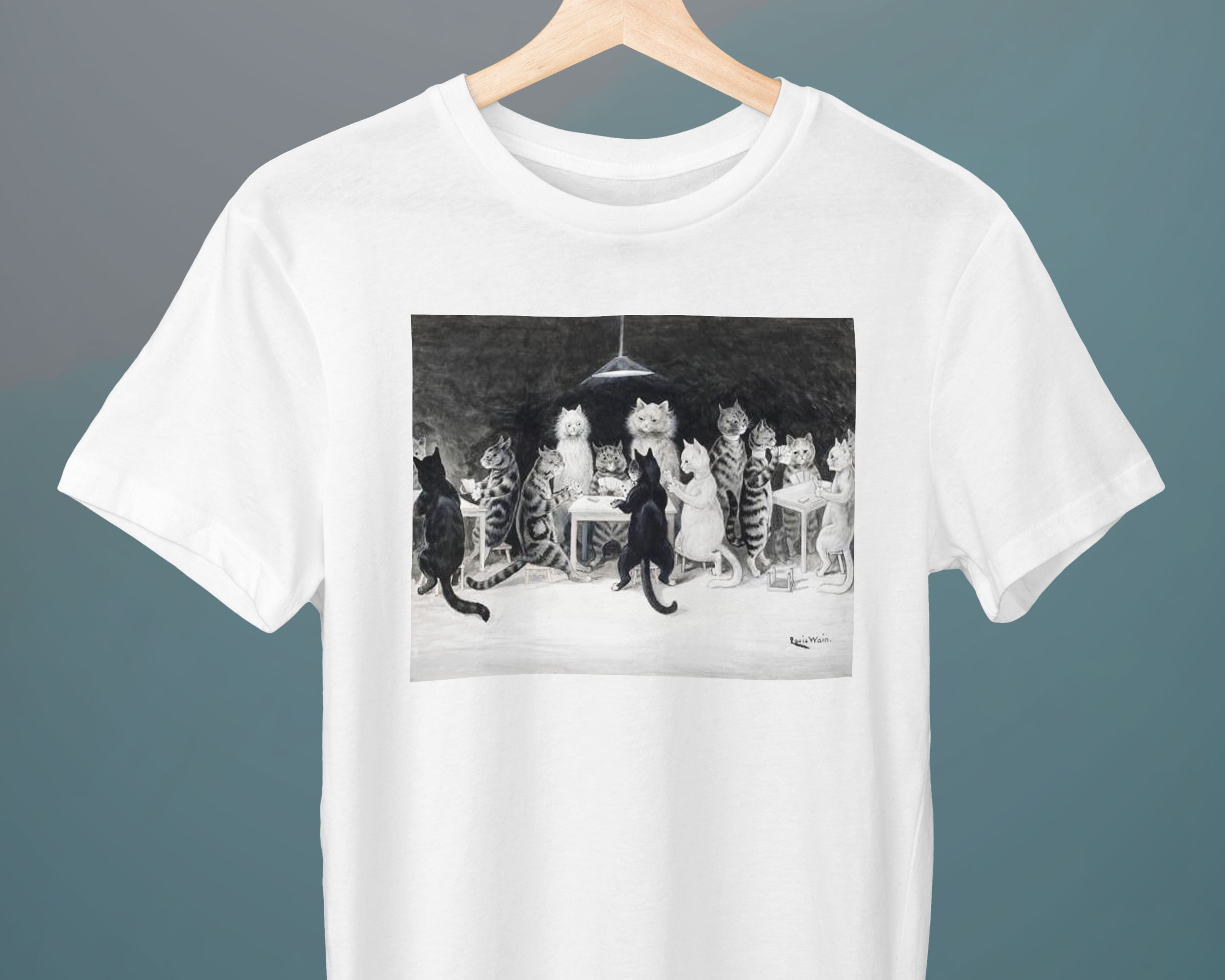 Cats' Bridge Club, Louis Wain, Unisex T-Shirt, Art T-Shirt, Cat T-Shirt ...