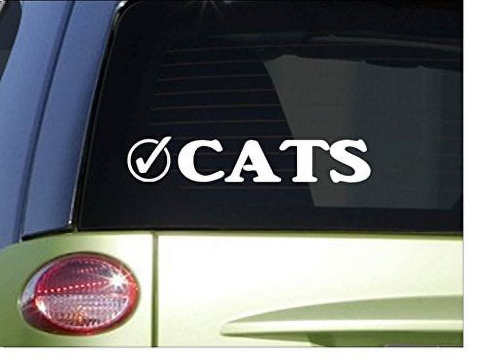 Cats Check *I038* 8" Sticker decal feline tom cat litter box catnip ...