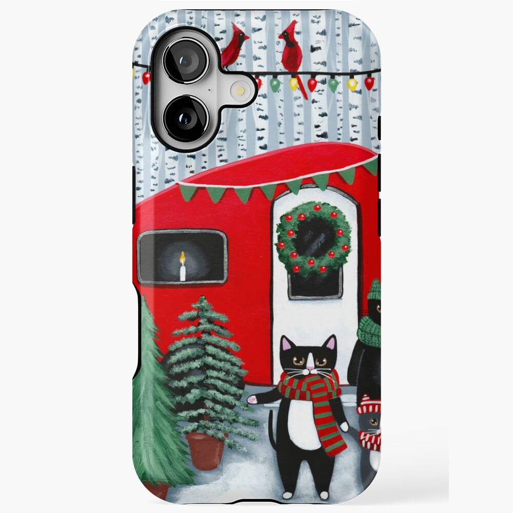 Cats Choosing Holiday Tree Cute Festive Scene with iPhone 17 through 11 ...