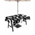 Cats Claws Rectangle Outdoor Tablecloth with Umbrella Hole Black ...