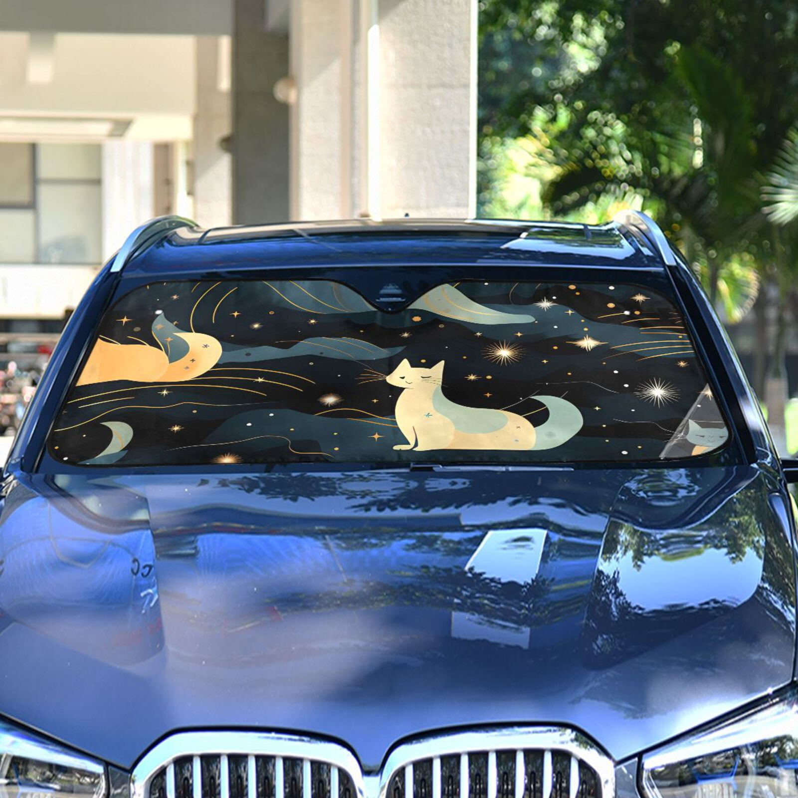 Cats Clouds Stars Automotive Front Car Windshield Sun Shade Reflector ...