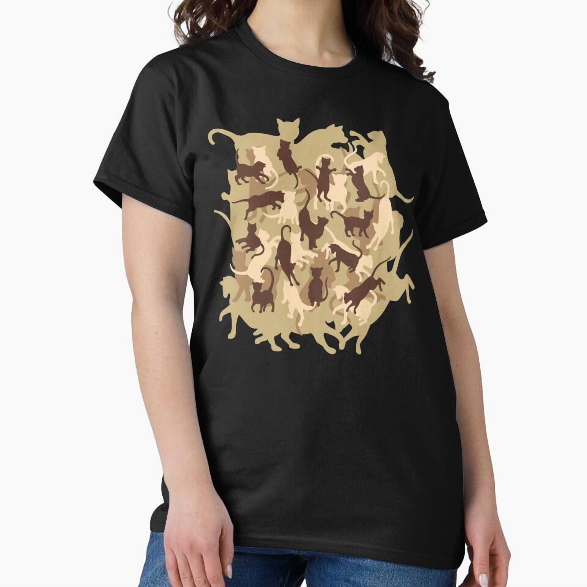Cats Desert Camouflage Pattern Animal Military Style Design T-Shirt ...