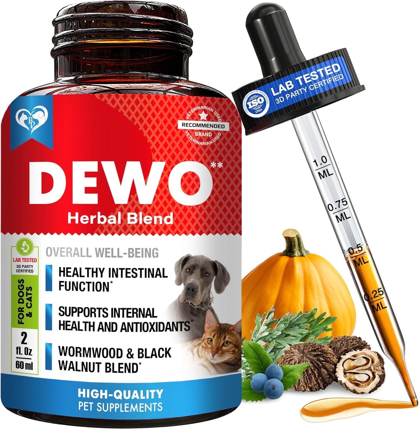 Dewormer: Remedial Drops for Cats & Dogs against Parasites - USA Made ...
