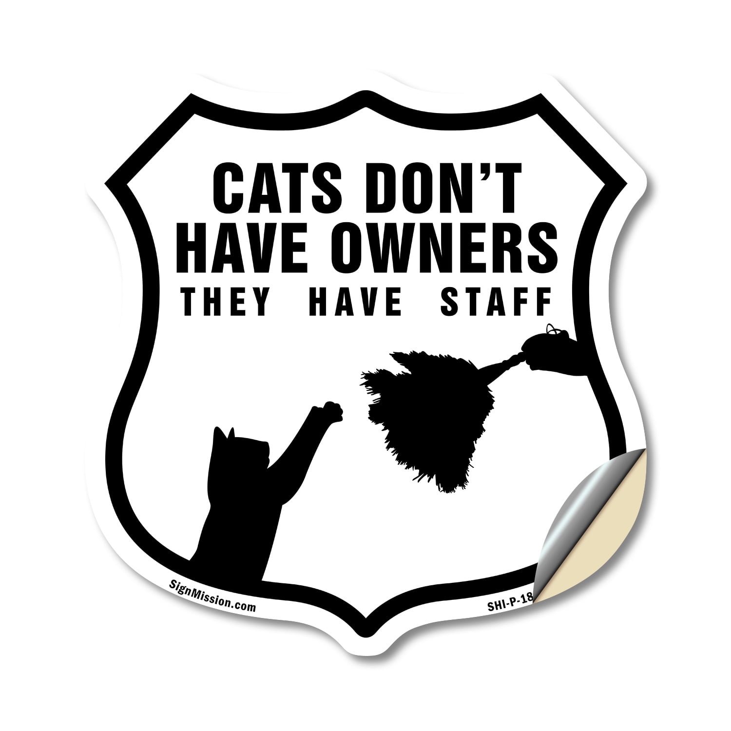 Cats Don't Have Owners - They Have Staff (2 Pack) 4 inch X 4 inch ...