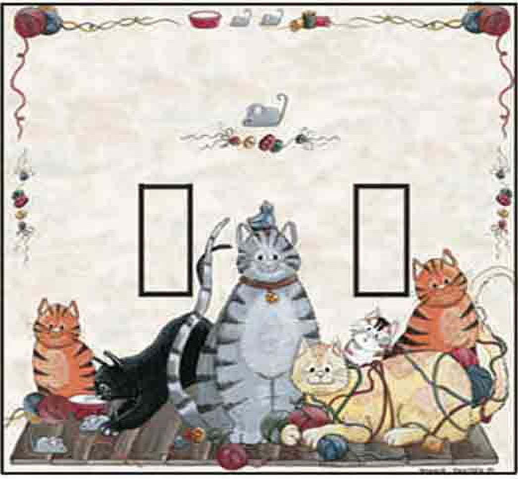 Cats Double Toggle SwitchStix Peel and Stick Art Deco Switch Plate ...