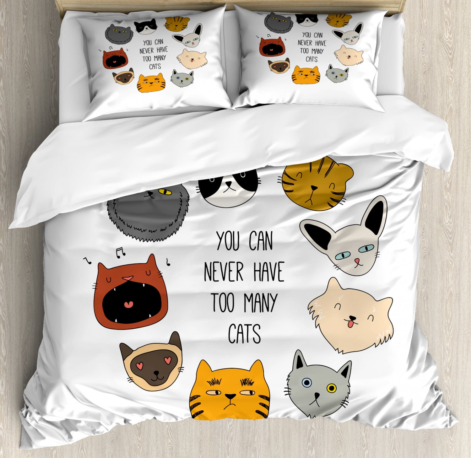Cats Duvet Cover Set King Size, You can Never Have Too Many Quote ...